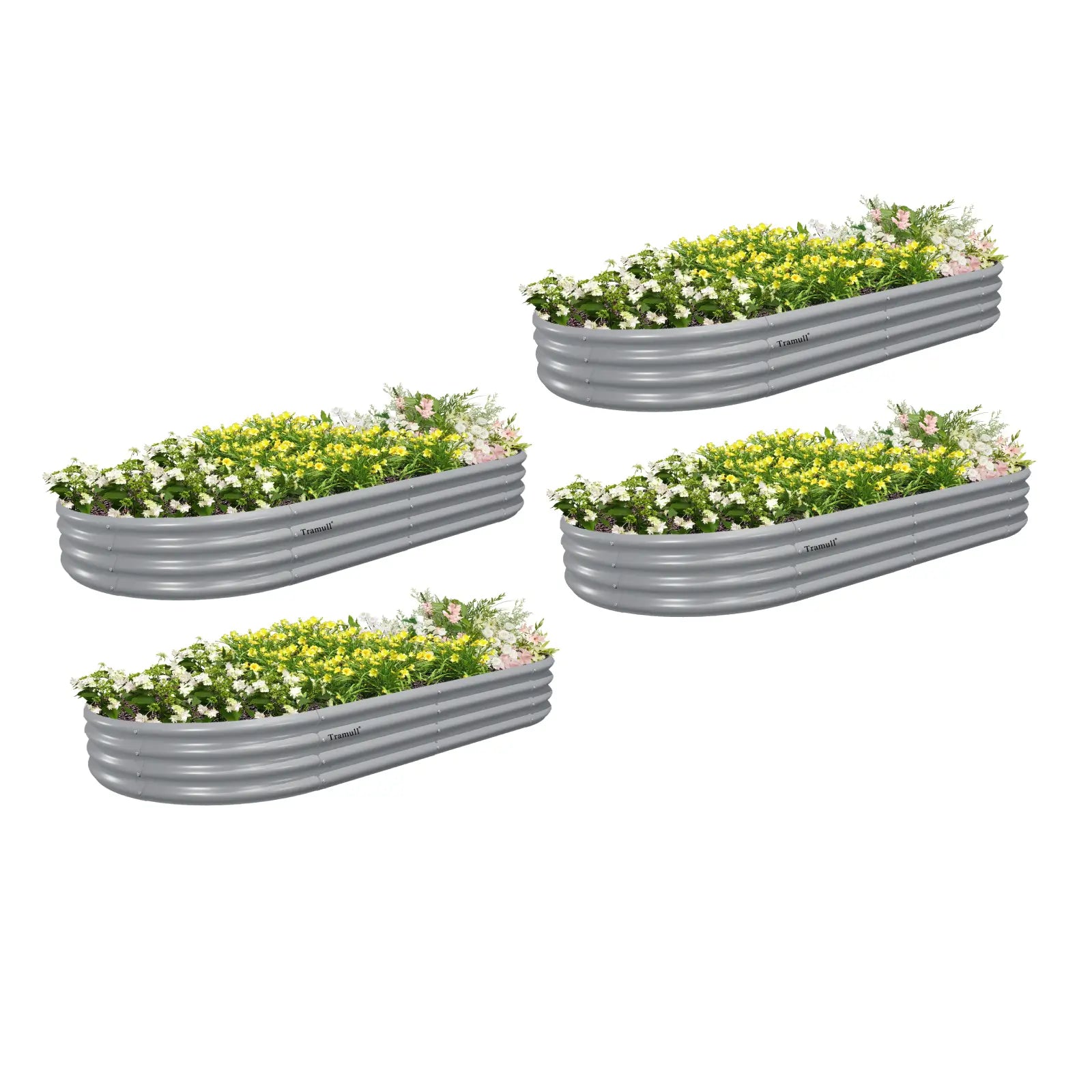 Bundle of 4 | 12" Tall 8x4ft Oval Metal Raised Garden Beds – Tramull ...