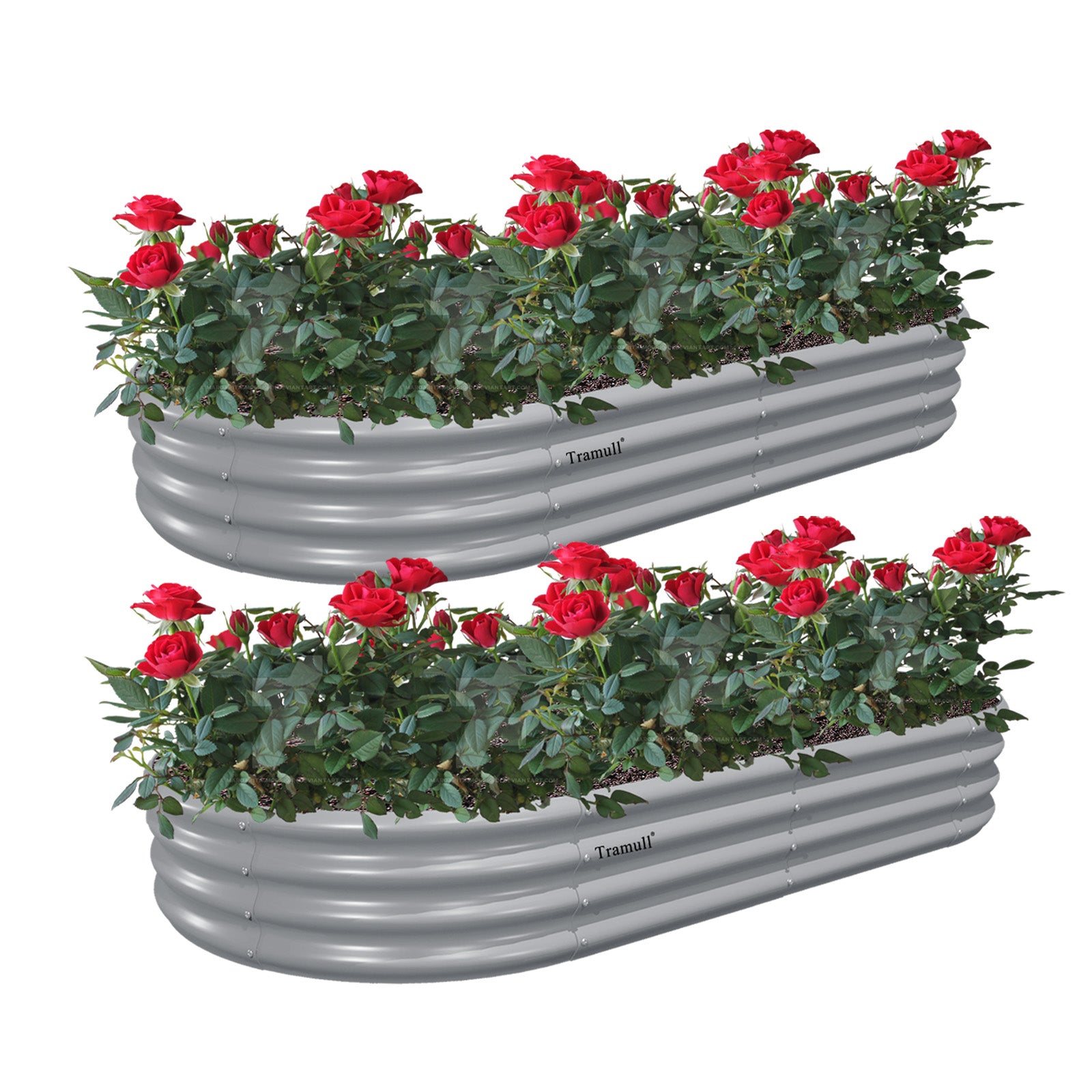 Bundle of 2 | 12" Tall 6x3ft Oval Metal Raised Garden Beds – Tramull ...